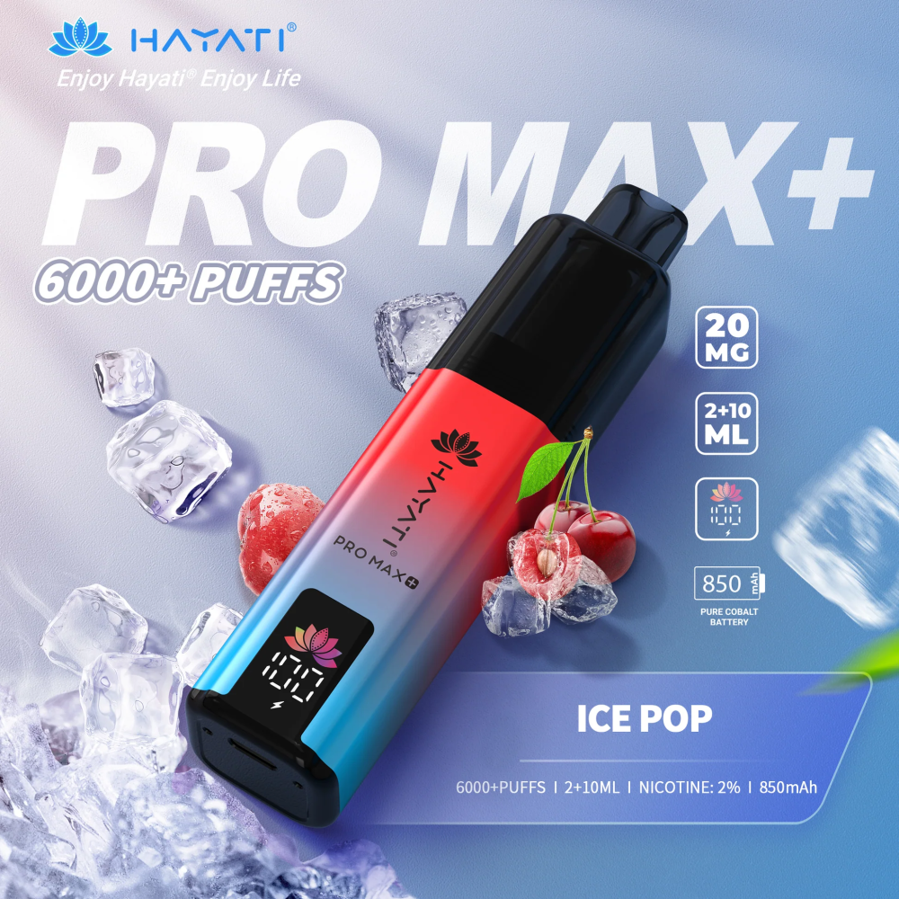Hayati Pro Max+ 6000 Prefilled Pod Vape Kit Ice Pop 20mg