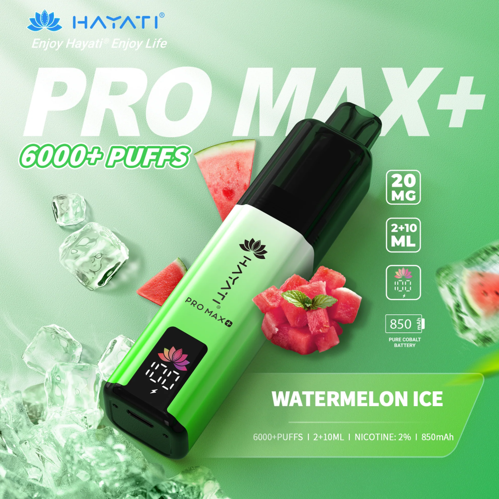 Hayati Pro Max+ 6000 Prefilled Pod Vape Kit Watermelon Ice | 20mg