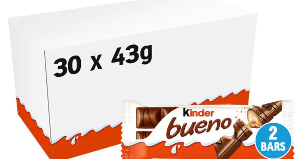 Kinder Bueno Chocolate 43g – Pack of 30 – Wholesale Supplier in Preston, UK