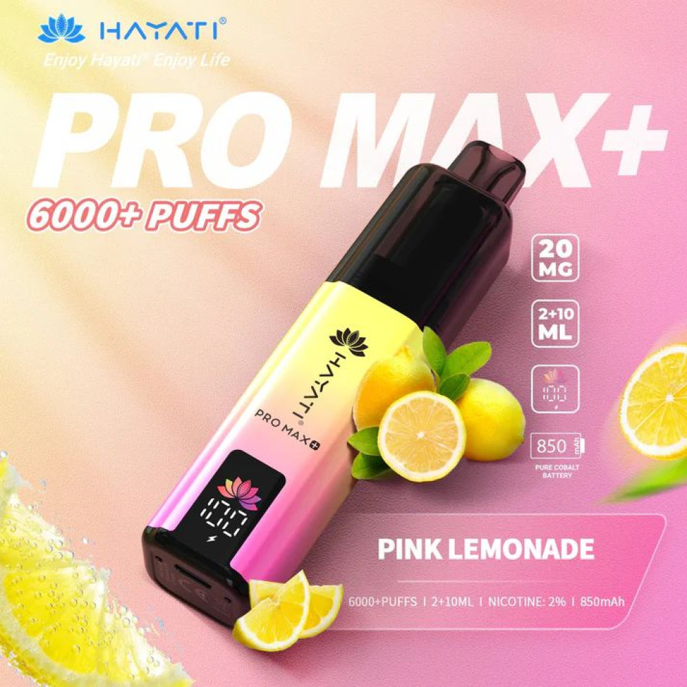 Hayati Pro Max+ 6000 Prefilled Vape Kit Pink Lemonade 20mg