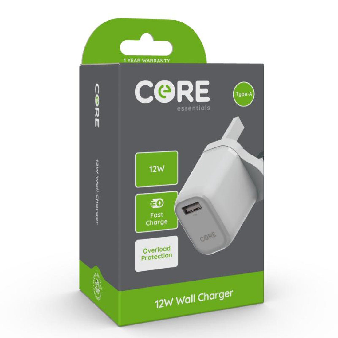 Core Type-A 12W Wall Charger | A&F SUPPLIES LTD | Wholesale Supplier UK