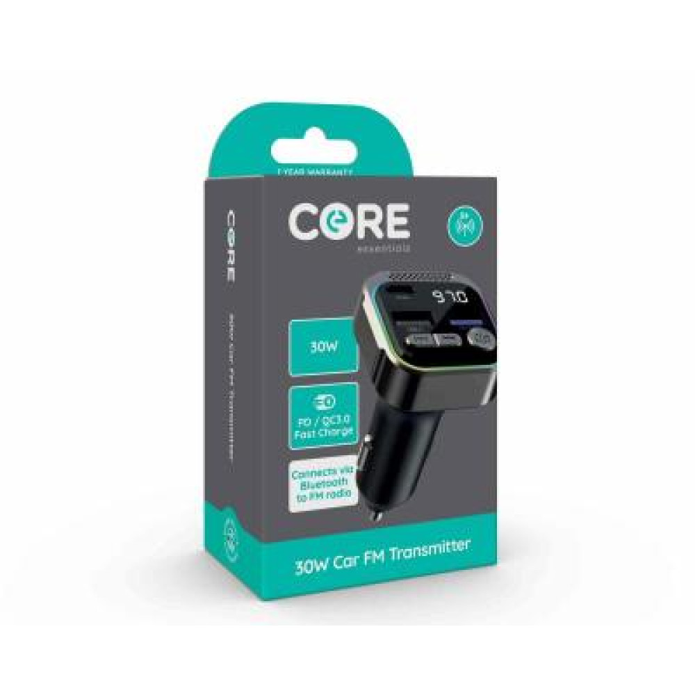 Core Type-C/A 30W FM Car Transmitter | Fast Charge