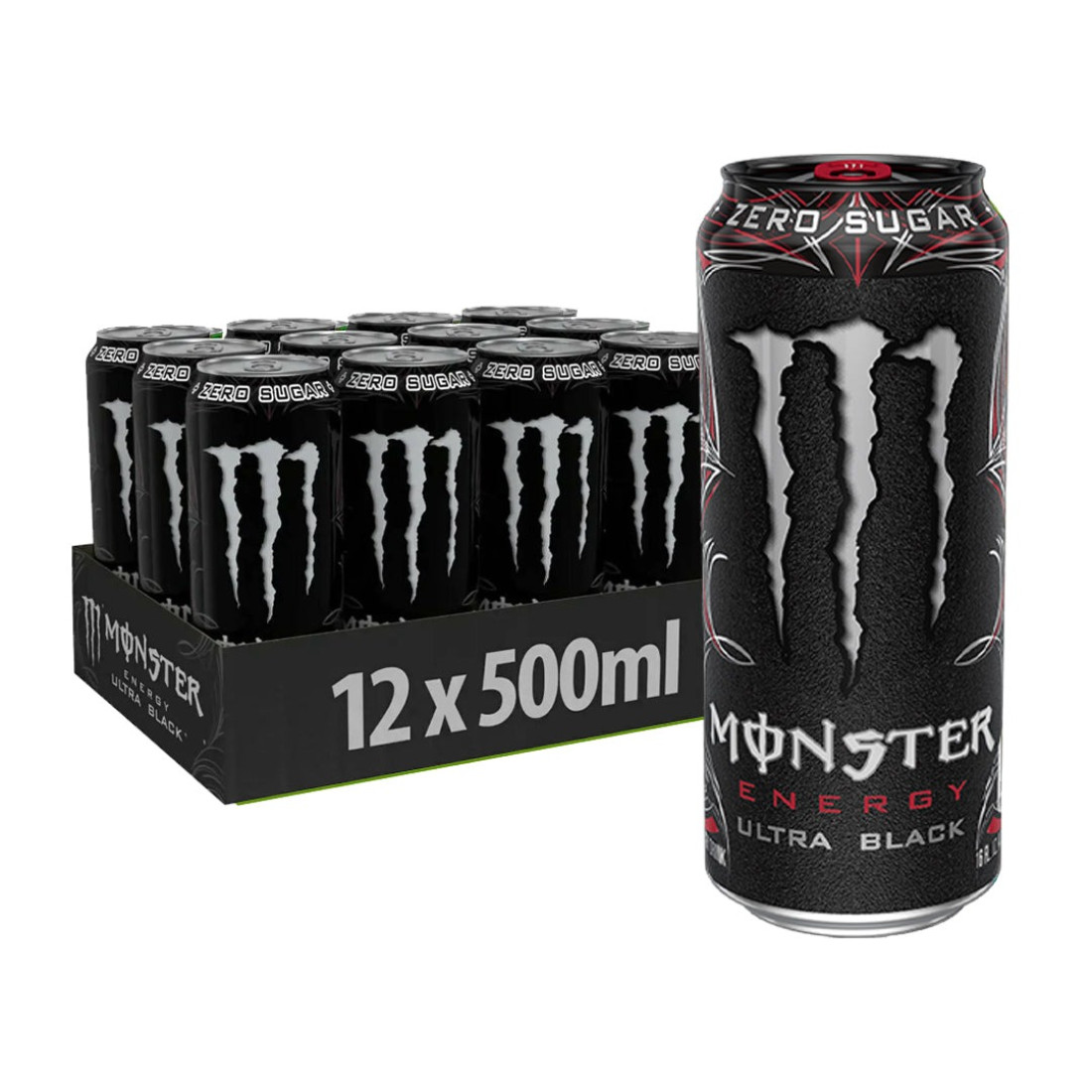 Monster Ultra Black 500ml QTY 12 | Wholesale Energy Drink UK
