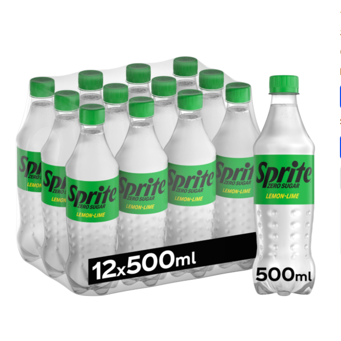 Sprite Zero Sugar Bottle 500ml – QTY 12 Wholesale Pack