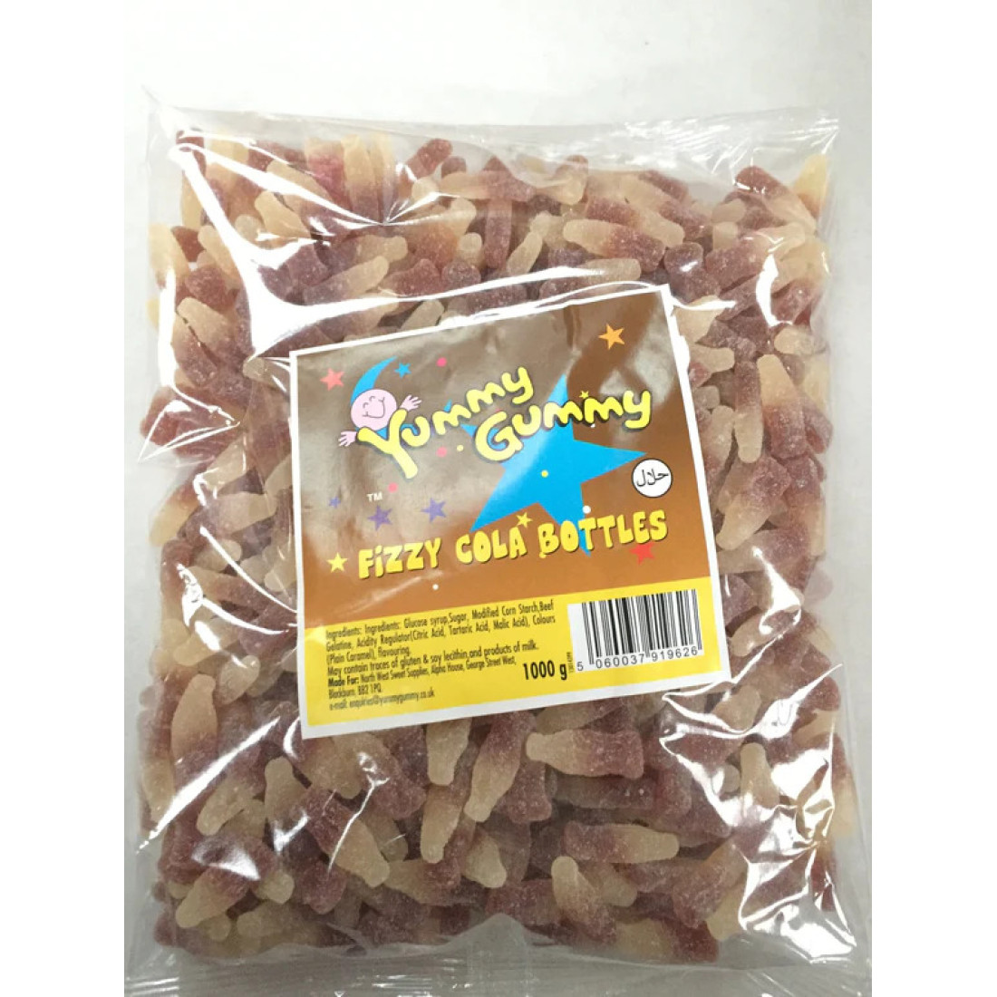 Yummy Gummy Fizzy Cola Bottles 1Kg Bag – Wholesale in Preston