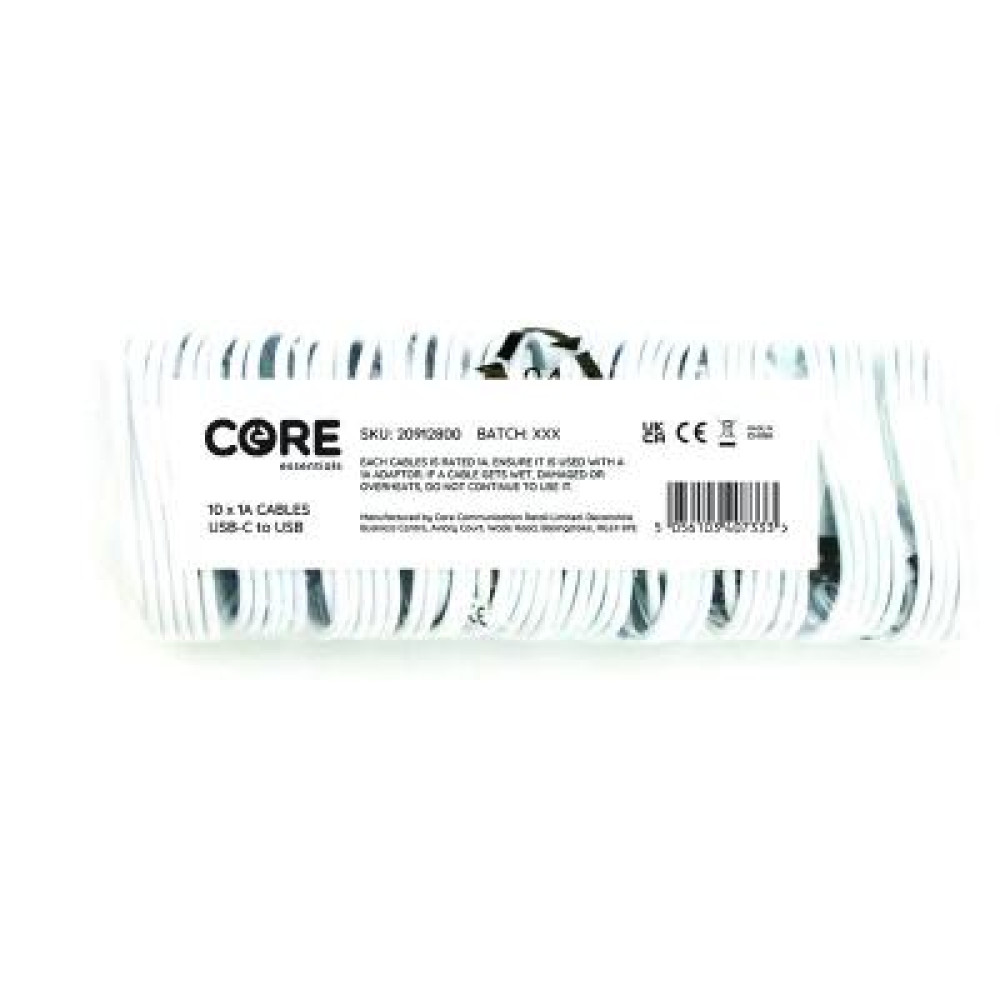 Core 10 Pack USB-C Cable 1M 1A